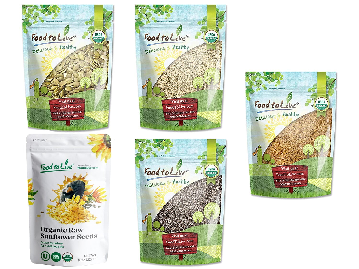 Organic Keto Raw Seeds in a Gift Box - Pumpkin Seeds, Sesame Seeds ...