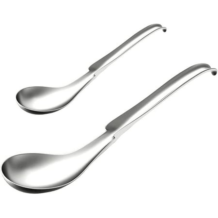 Jikaihong Asian Soup Spoons, 6.7 Inch Large Chinese Soup Spoons Set ...