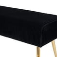 uhomepro Pleated Velvet Bench Upholstered 44.75" Ottoman Bench Footrest ...