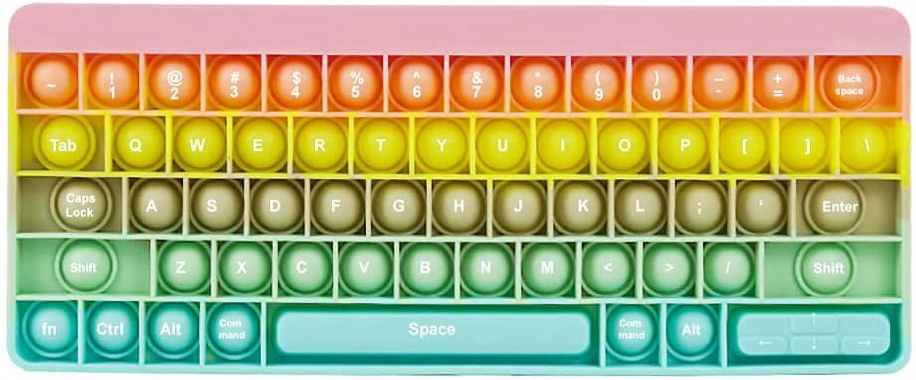 Pop It Fidget, Push Pop Bubble Fidget Sensory Rainbow Forma de teclado ...