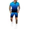 Fimkaul Mens Summer 2 Piece Outfits Short Sets Quick Dry 3d Suit Shorts Beach Tropical