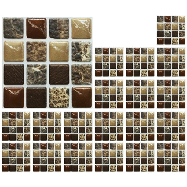 20pcs Mosaic Tile Stickers Tile Decals Kitchen Peel and Stick Wall Tile ...