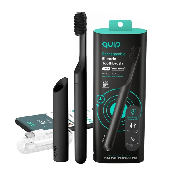 Quip Smart Recharge Metal Black Electric Toothbrush - Walmart.com