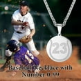 Baseball Number Necklace, 0-99 Jersey Baseball Pendant Necklace for Men ...