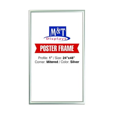 Lockable Weatherproof Snap Poster Frame 30x40 Inch Silver 1.38 ...