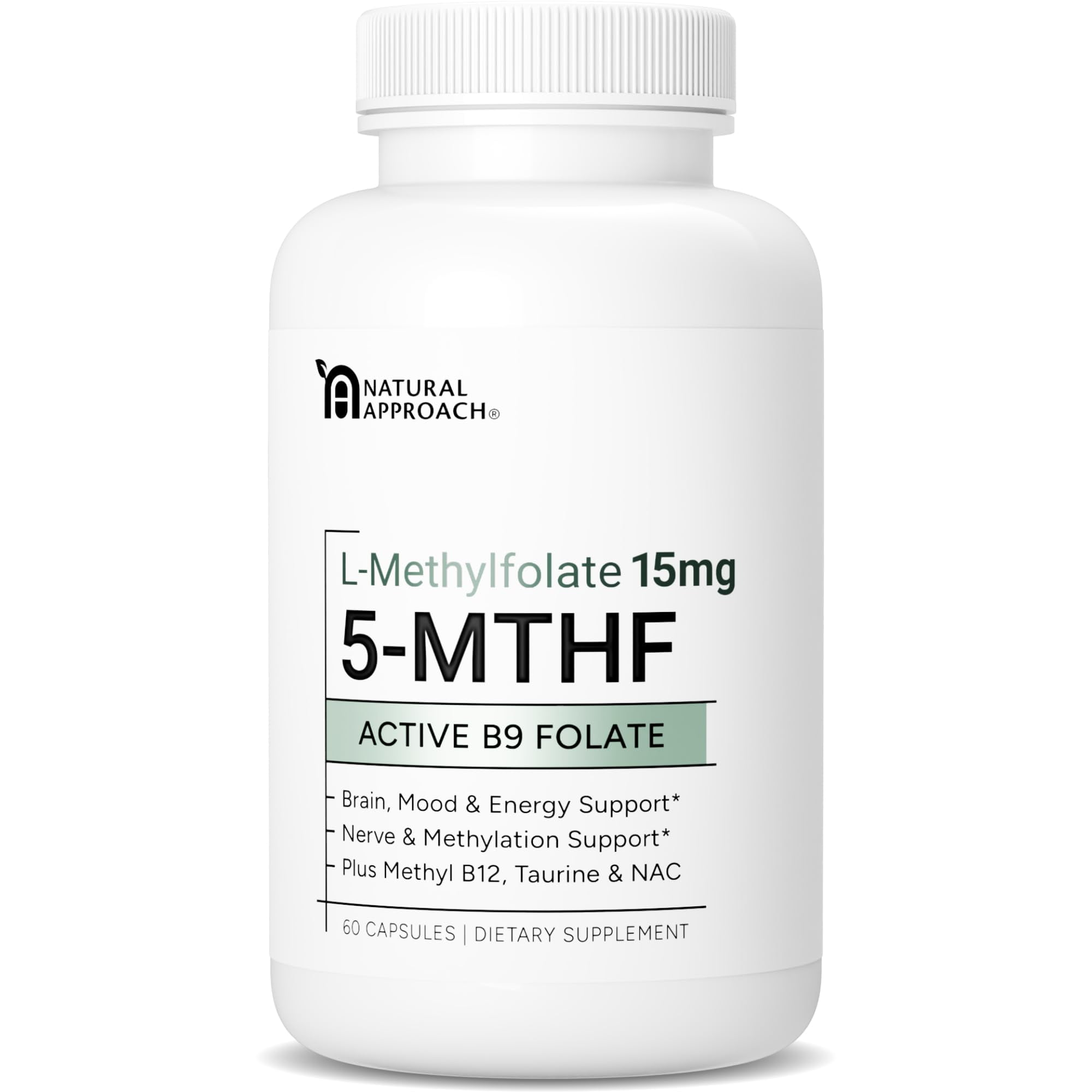 Suplemento Natural Approach de L-metilfolato de 15 mg + metil B12 ...