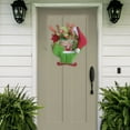 Spring hue Grinch XMAS Outdoor Decor, Funny Burlap Wreath for Front ...