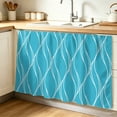 Blue Stripes Line Cabinet Curtains for Kitchen 28"W x 51"L, Country ...