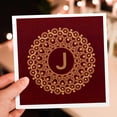 3drose, Monogram J Tan and Coffee Mandala on Rich Chocolate Muted ...