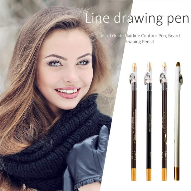 Lápiz de barbero Edge Hair Line Razor Trace Beard Outliner Pen (marrón ...