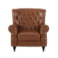 LiviNest Wingback Recliner Chair: Classic Style Light Brown PU Push ...