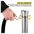 Crowd Control Stanchions 2-Pack, Black Velvet Rope Kit - Silver ...