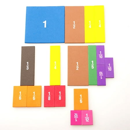 17 Pieces Fraction Tiles EVA Gift Rainbow Rainbow Counting Tiles ...