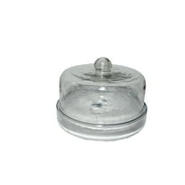 BIDK Home Recycled Glass Round Cake Display Serving Board with Dome Lid ...