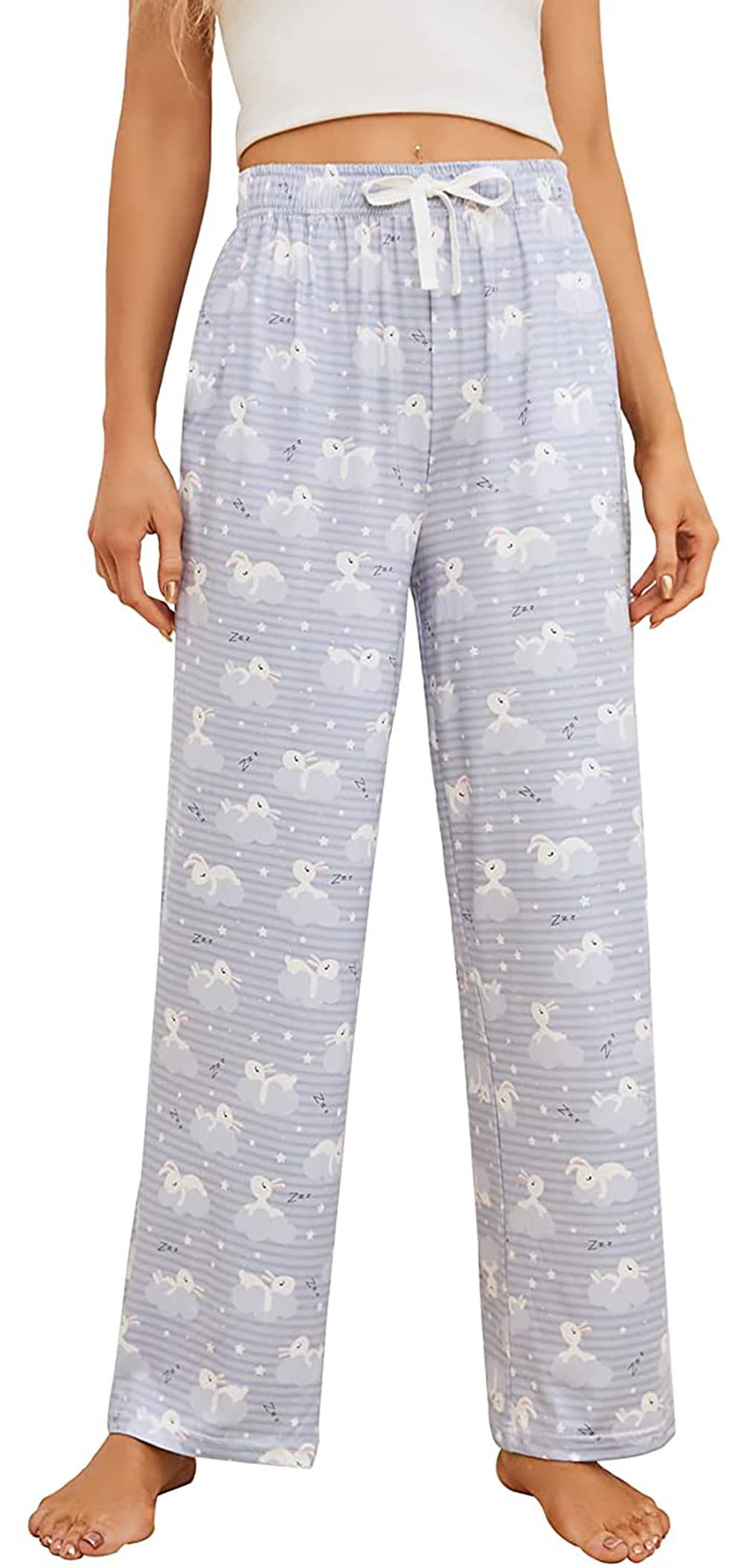 HEARTNICE Womens Pajama Pants, Lightweight Pj Bottoms Print Drawstring ...
