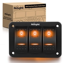 Nilight 2 Gang Rocker Switch Panel 5 Pin On Off Pre-Wired Rocker Switch ...