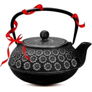 38 oz. Black and Copper Cast Iron Koi Teapot - Walmart.com