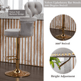 Swivel Bar Stools, Velvet Adjustable Height Bar Stools with Back and ...