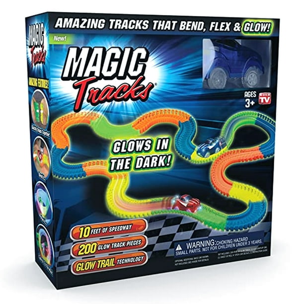 Magic Glowing Race Tracks Remote Control Deluxe Kit para 2 coches Ontel ...