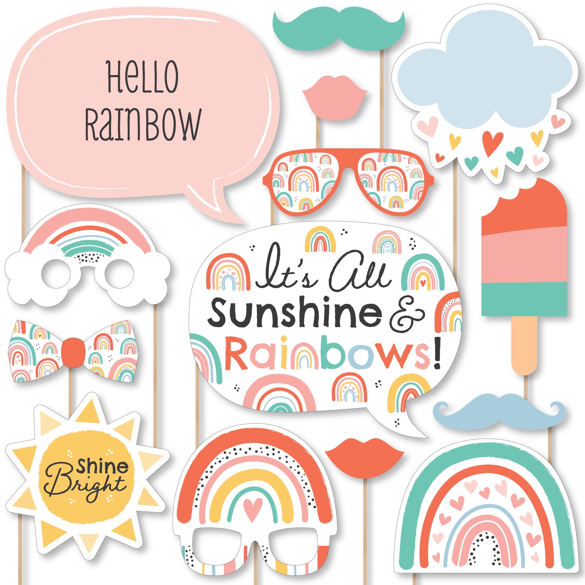 Big Dot of Happiness Hello Rainbow - Boho Baby Shower and Birthday ...