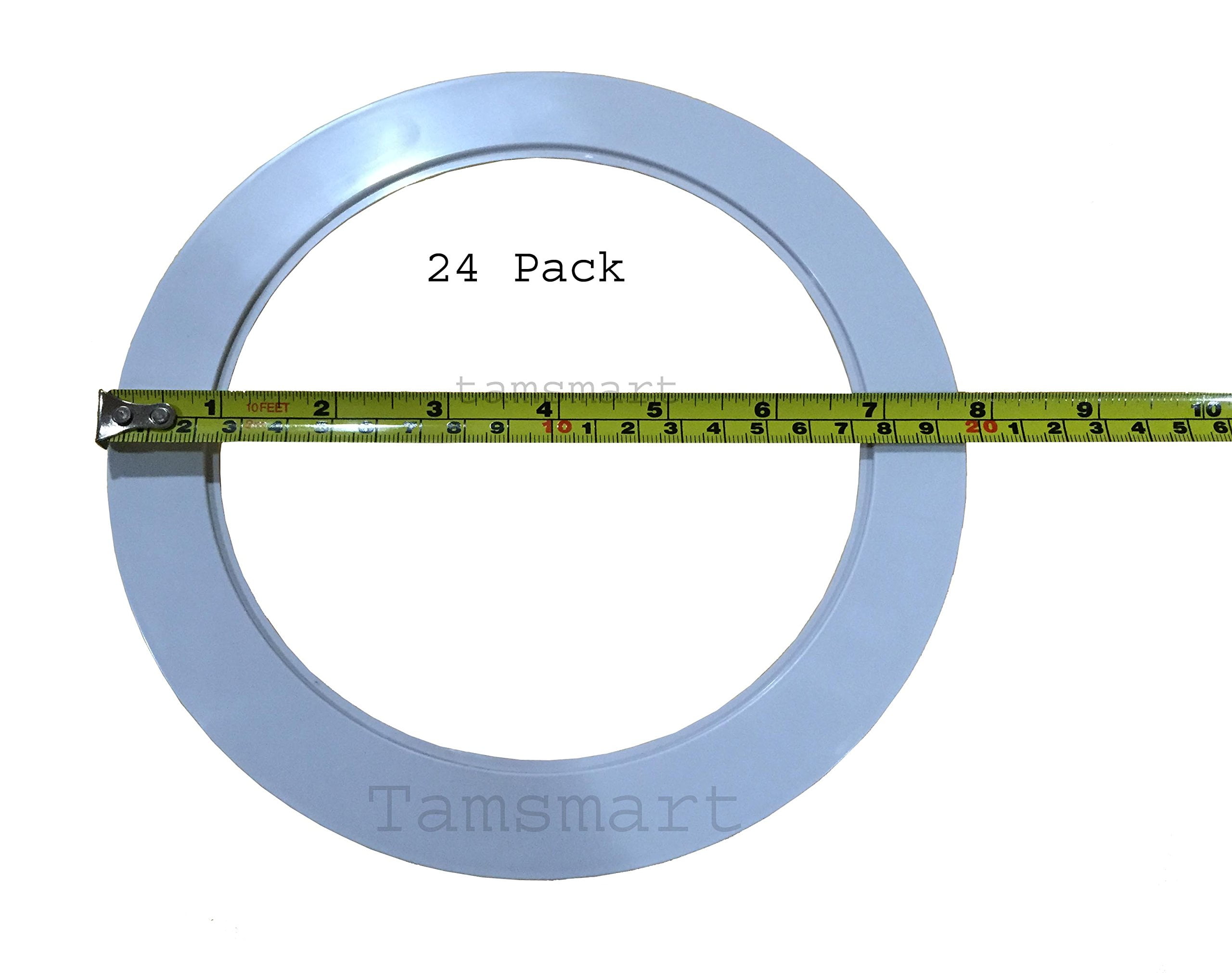 24 Pack--6" Inch Over Size White Light Trim Ring for Recessed Can and ...