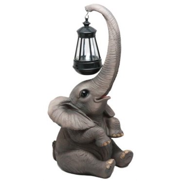 Ebros Home Figurines: Ruby The Elephant Sitting Pretty Large Statue, 17 ...