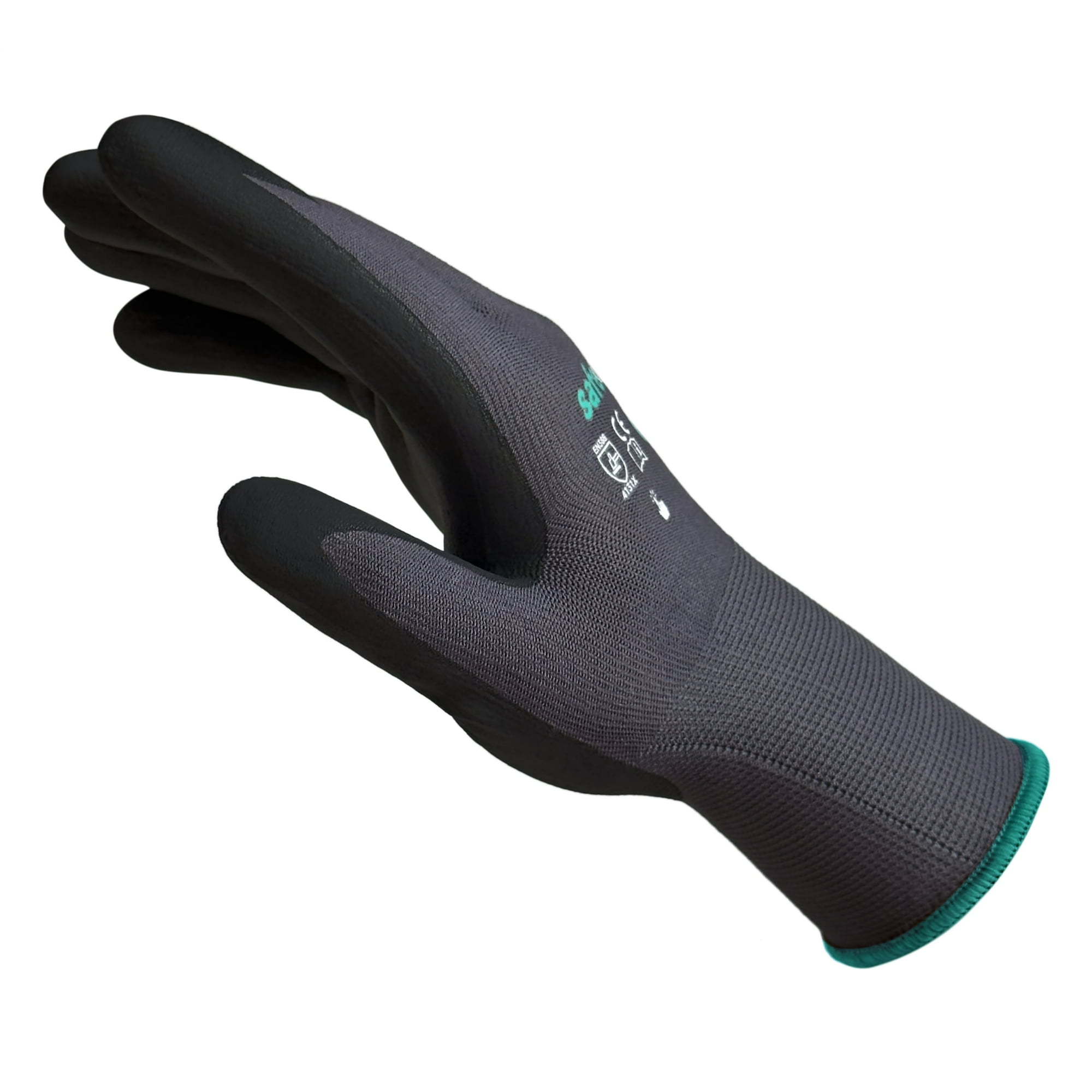 Safedenn Touch Screen Compatible Work Gloves With Non-Slip Microfoam Coating  6 Pairs  M M