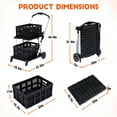Folding Shopping Cart with Wheels,Multi Use Functional Collapsible ...