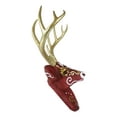Sweet Rose Red Parade Buck Stag Deer Golden Antlers Scrollwork Wall ...