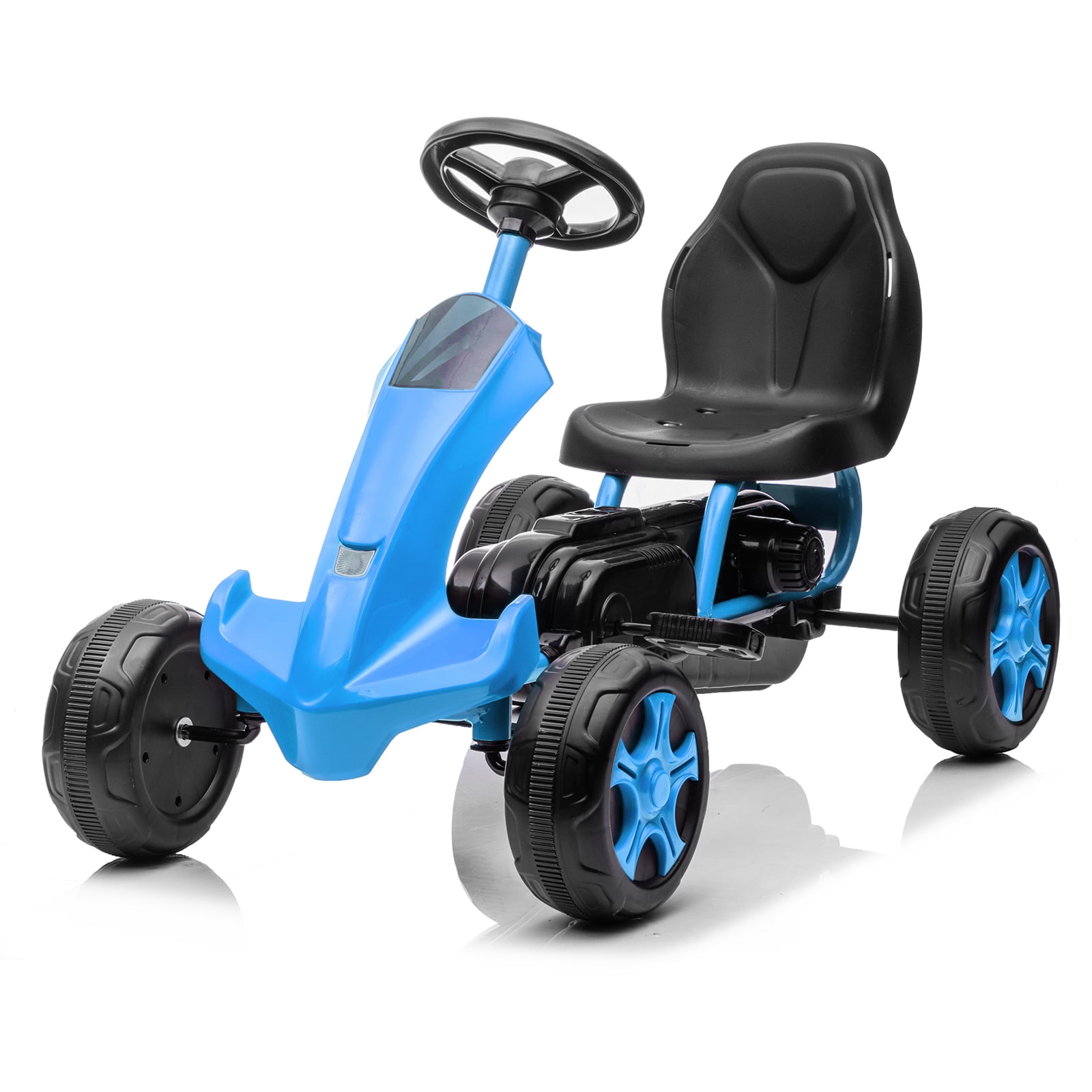 Go Kart 4 Wheel Racer Stealth Ride-On Pedal Car, Blue - Walmart.com