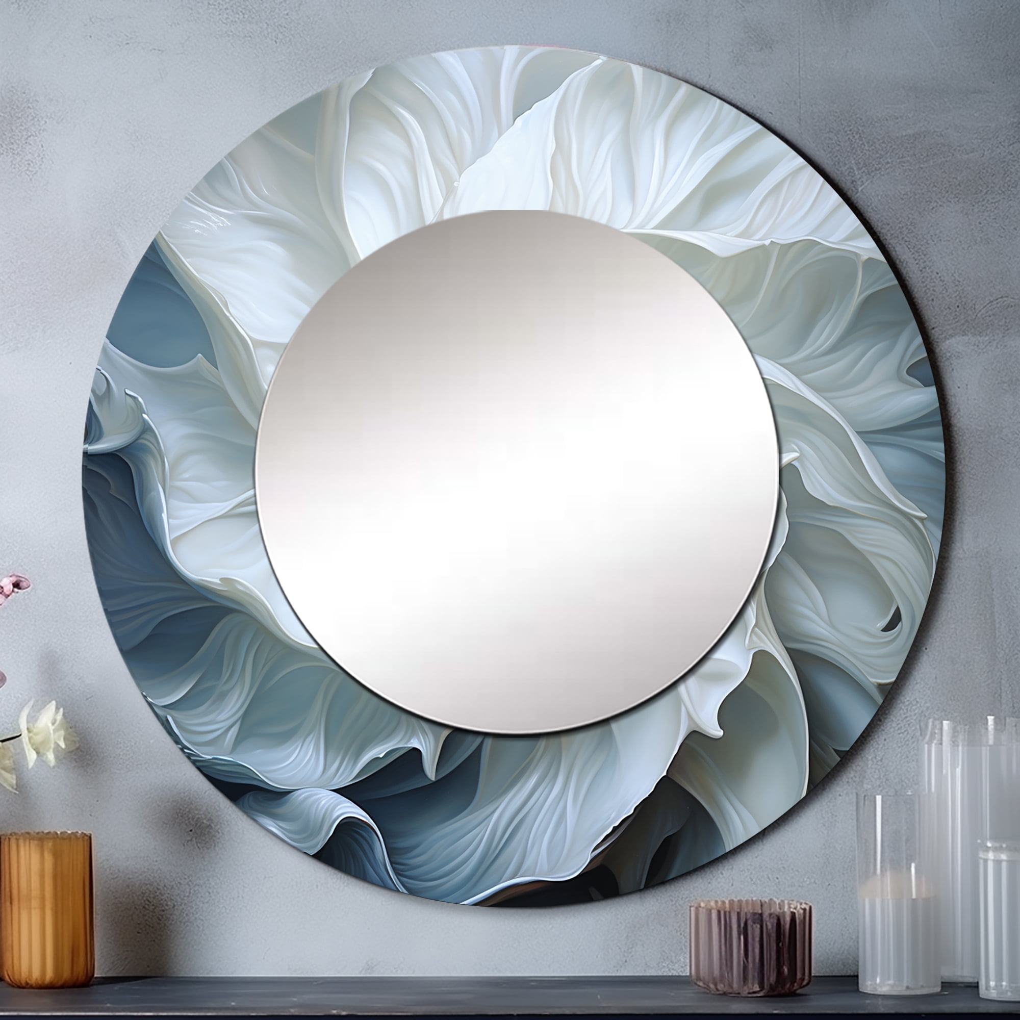 Click here for Designart Seashell Monochromatic I Clam Rund Mirro... prices