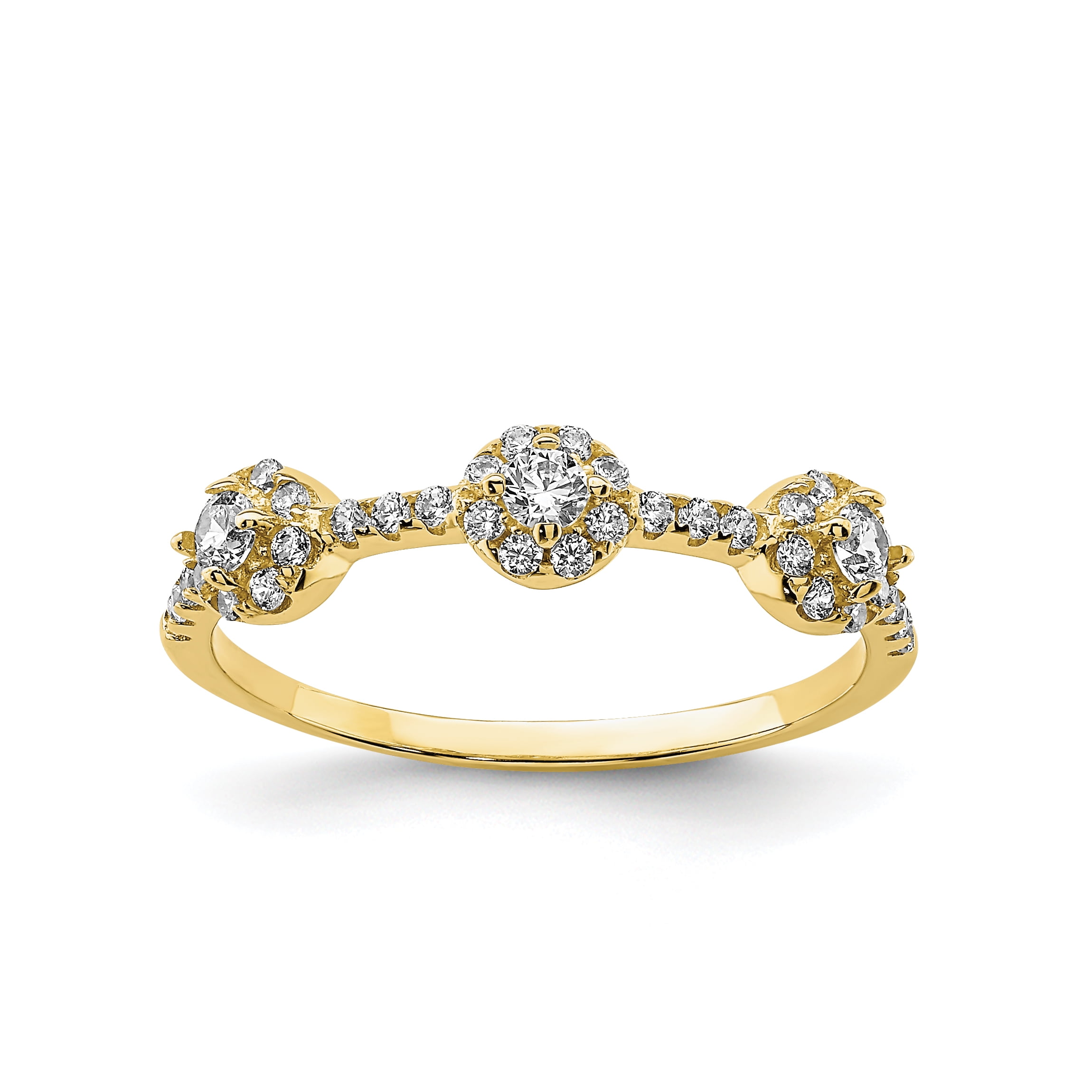 Stackable Expressions 10 Karat Yellow Gold Cubic Zirconia Ring ...