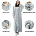 LOFIR Womens Hooded Plush Robe, Zip up Front Soft Fleece Robes for Women (L/XL, Light Gray ...