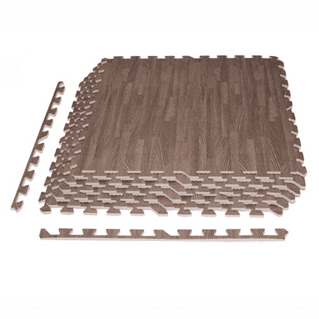 Dark Wood Heavy-Duty Interlocking Foam Mat | Walmart Canada
