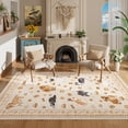 4x6 Area Rug Non Slip Washable For Living Room With Low Pile Design ...