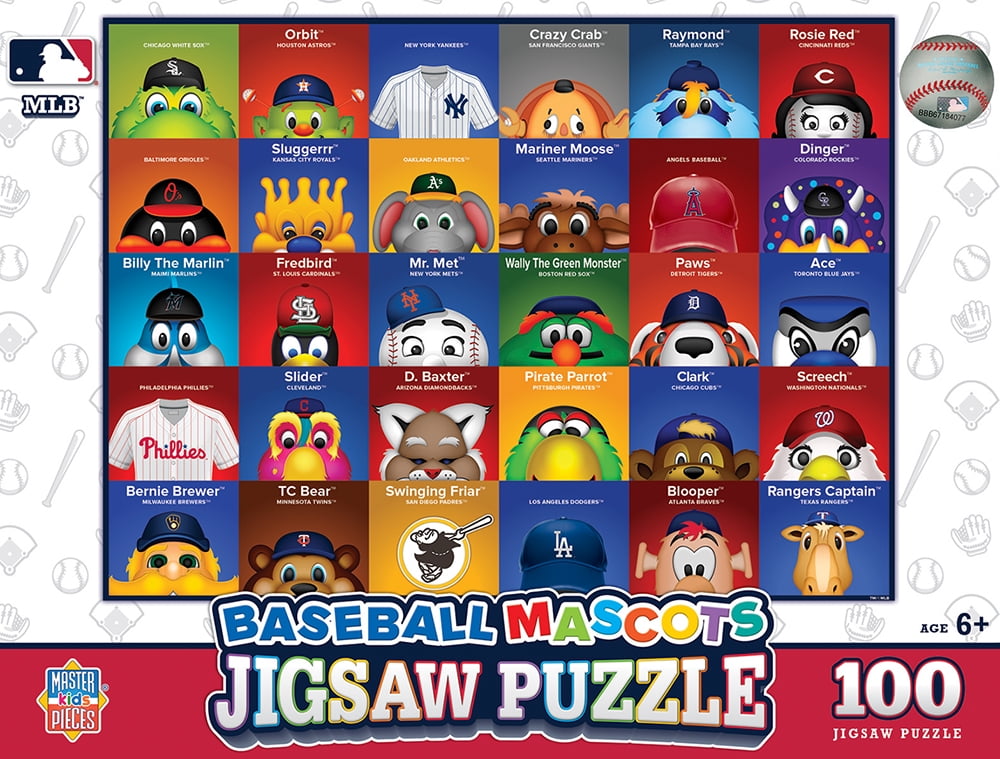 MasterPieces 100 Piece Sports Puzzle - MLB Mascots - 14"x19" - Walmart.com