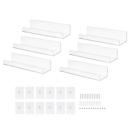 Uxcell Acrylic Floating Shelf 15 x 4.0 Inch Floating Wall Mounted ...