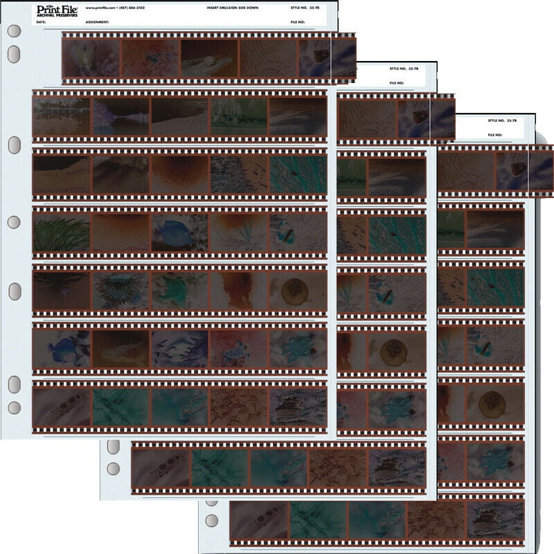 3 x Print File Archival Storage Sheets 35-7B25 for 35mm Film Negatives ...