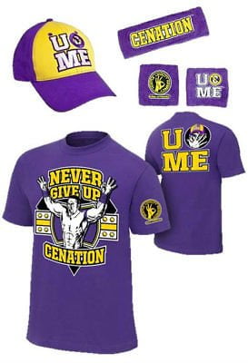 John Cena Mens Purple Costume Hat T-shirt Wristbands XL - Walmart.com