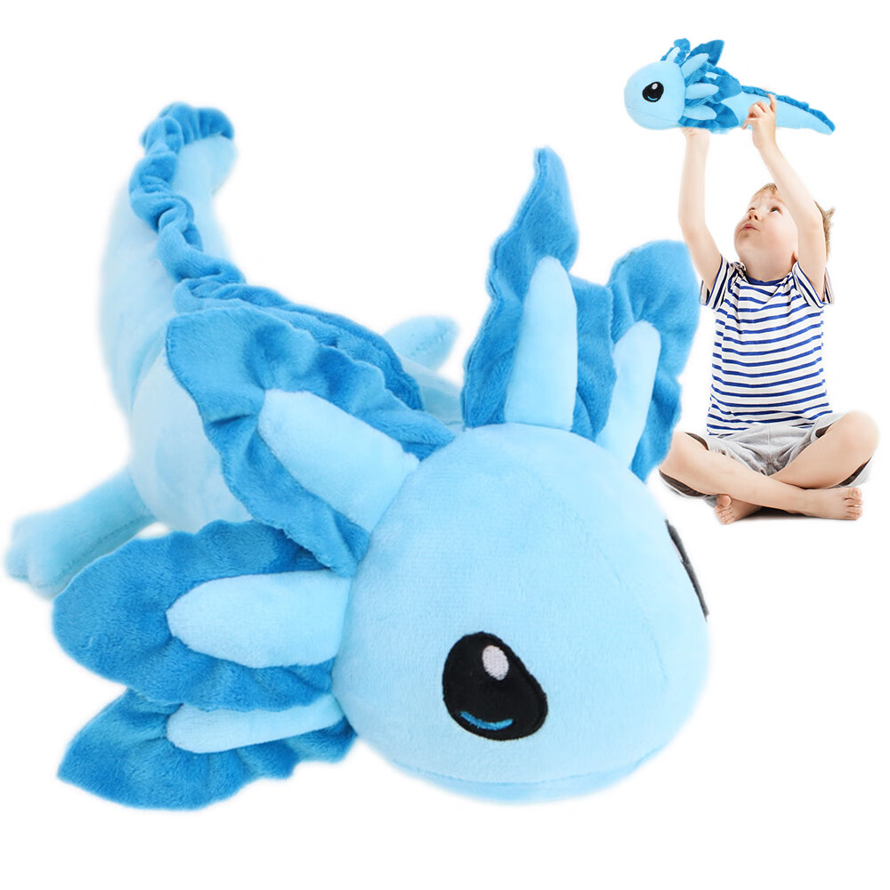 Blue Axolotl Stuffed Animal Long Weighted Plush Toy for Cuddle Pillow ...