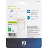 Philips 6-Outlet Grounded Wall Tap with Night Light, 440J, 15A, White ...