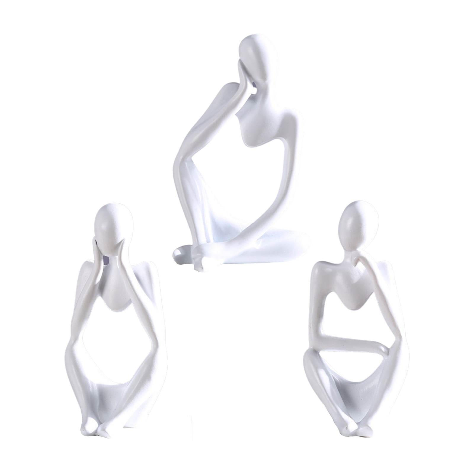 Abstract Thinker Statue Bookshelf Decor 3PCS Resin Statue Strong ...