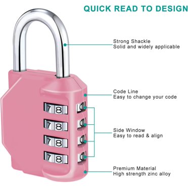 Master Lock Small Combo Set 646T 3/4" Resettable Combination Padlock, 2 ...