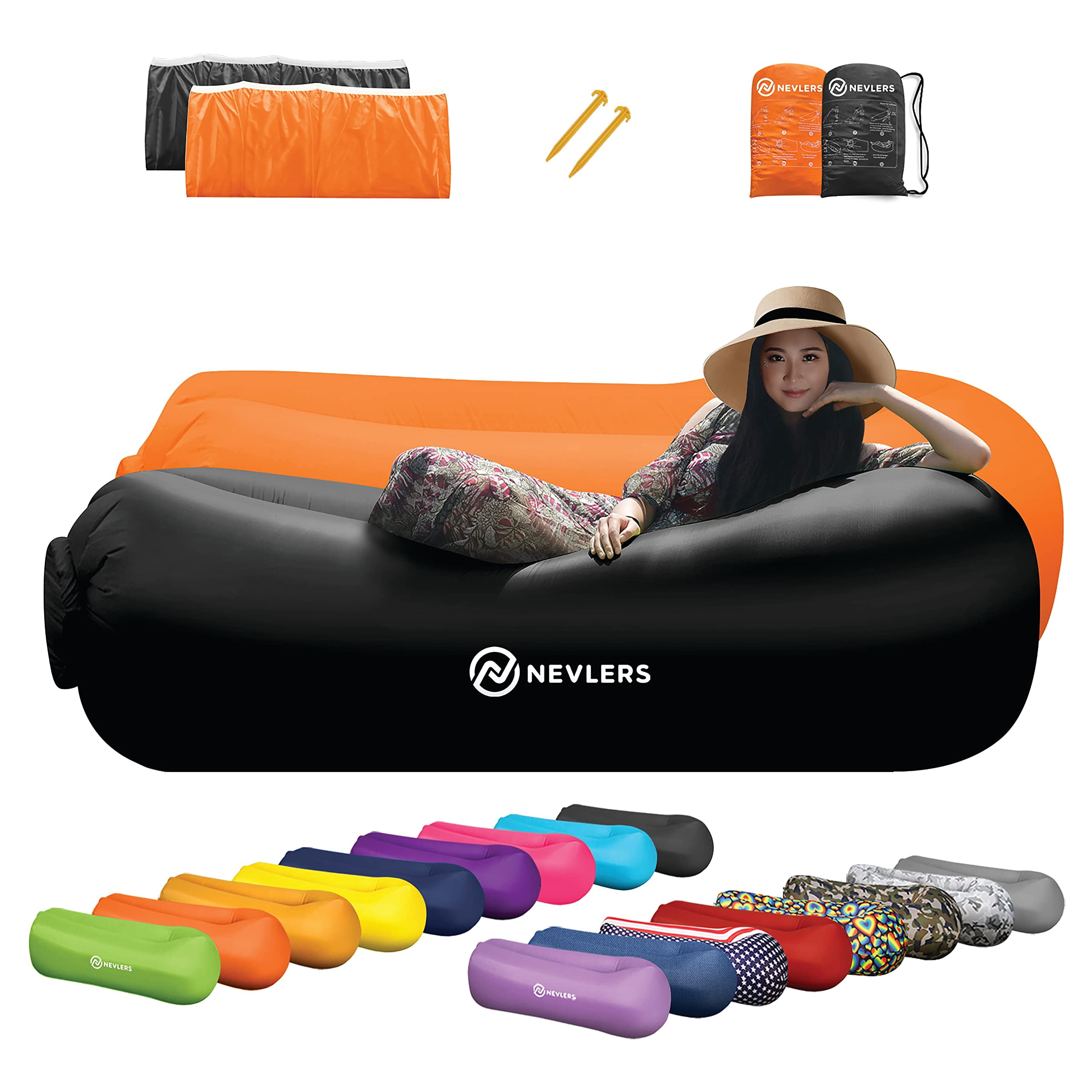 Nevlers Inflatable Lounger Air Sofa - Portable Inflatable Couch for ...