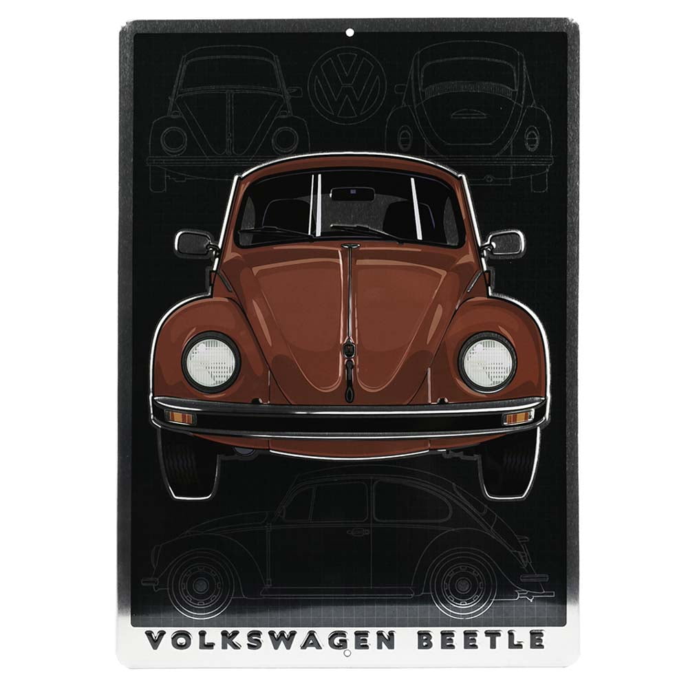 VW Beetle Embossed Metal Sign - Walmart.com