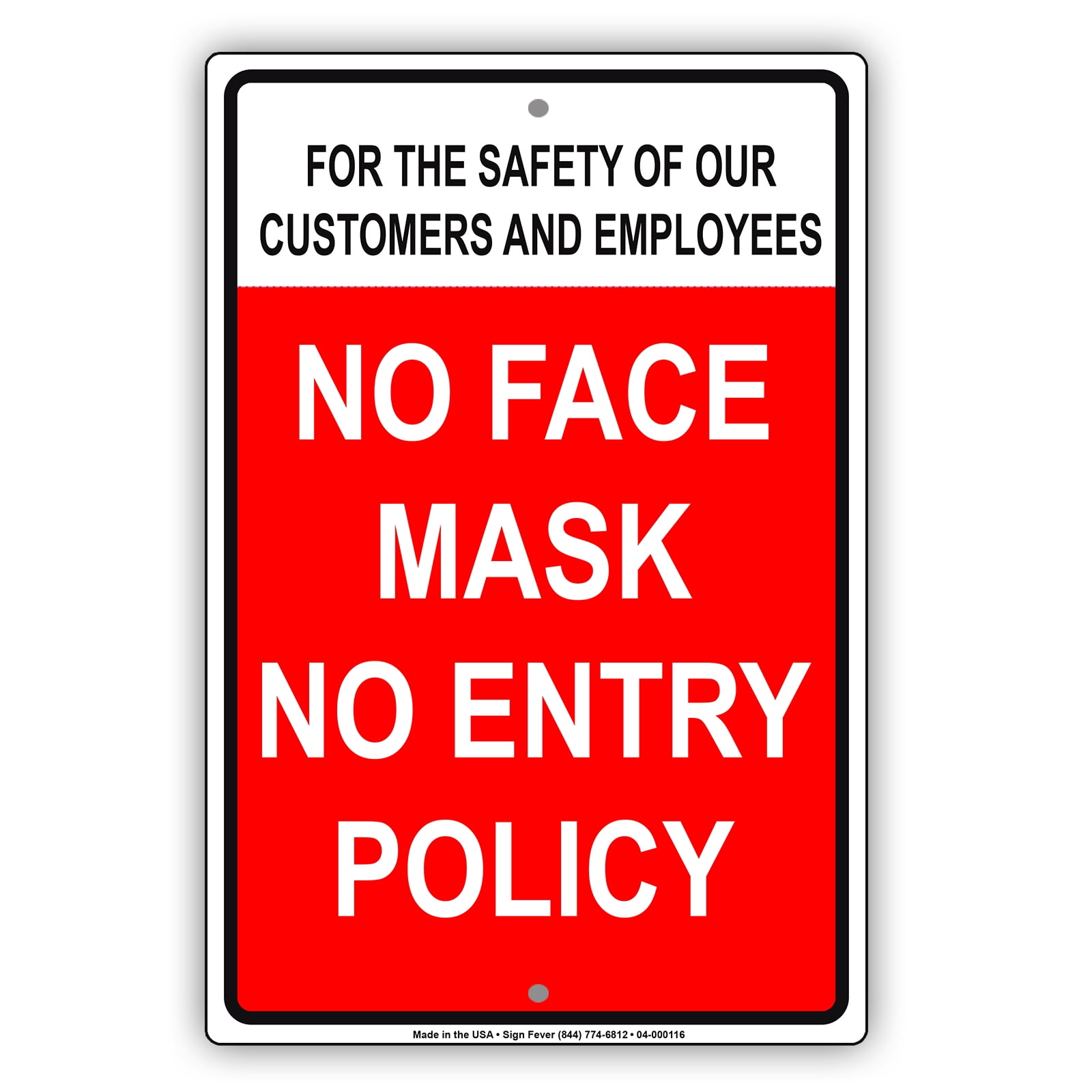 For The Safety Of Your Customer And employees No Entry Policy Novelty ...
