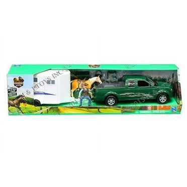 New Ray Pink Pick up Truck & Trailer Horse Set - Walmart.com