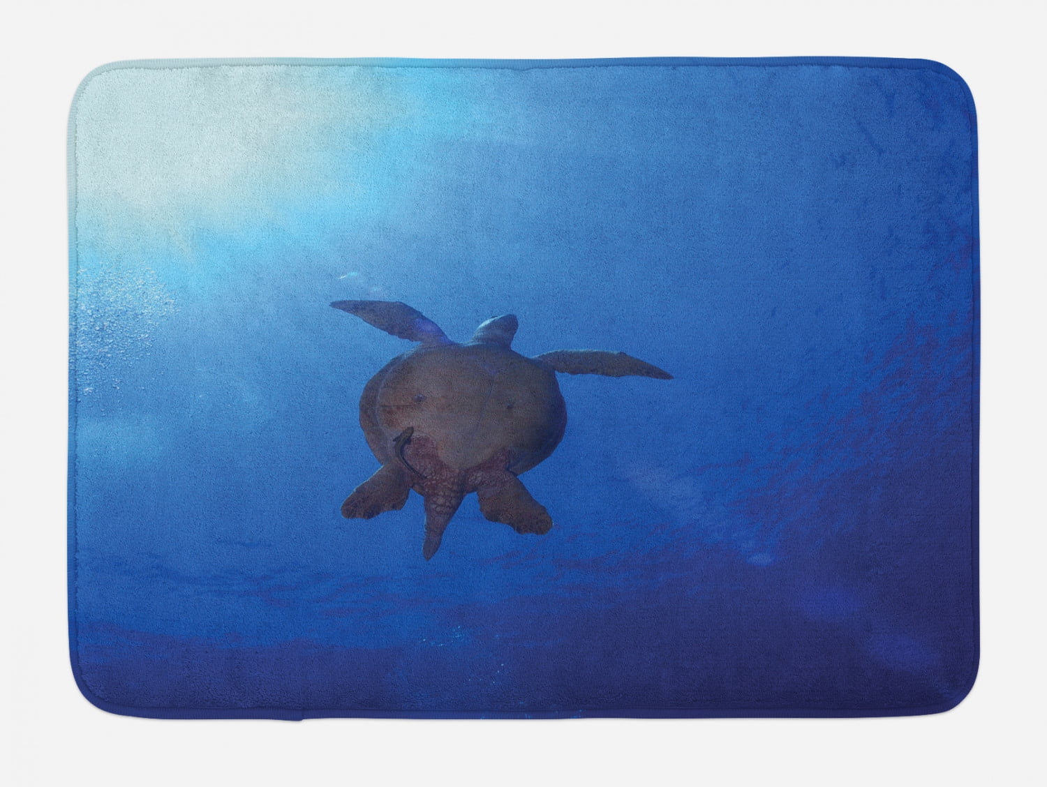 Ocean Bath Mat, Sea Turtle Swims to the Surface of Deep Sea with the ...