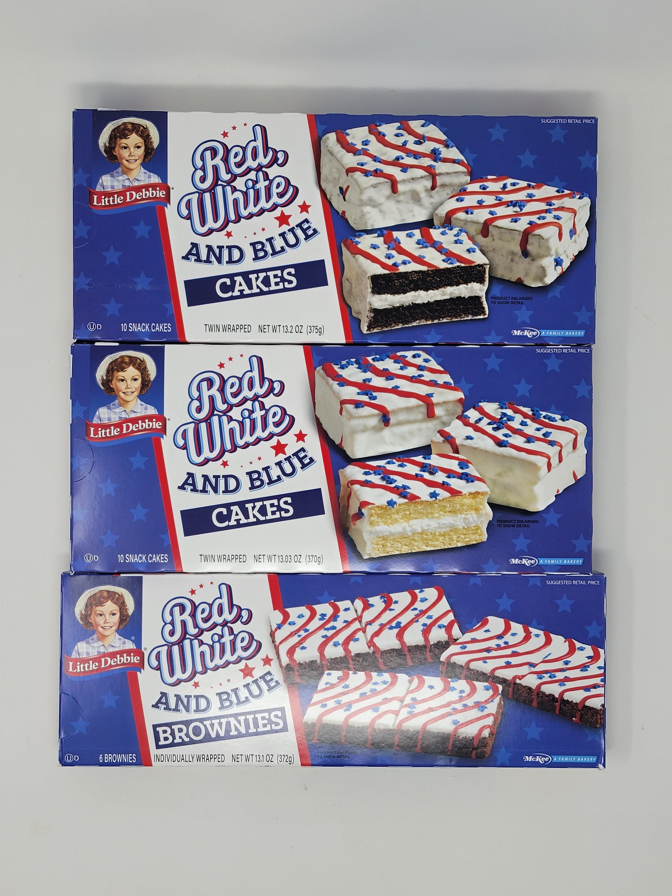 Little Debbie Red White and Blue Bundle, Chocolate cake, Vanilla Cake ...