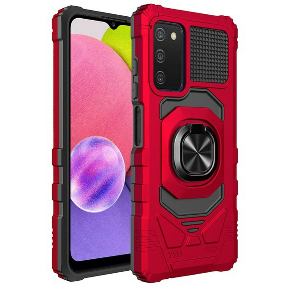 Kaleidio Case For Samsung Galaxy A03S (2022) [Robotic Hybrid] Rugged Shockproof [Ring Stand ...